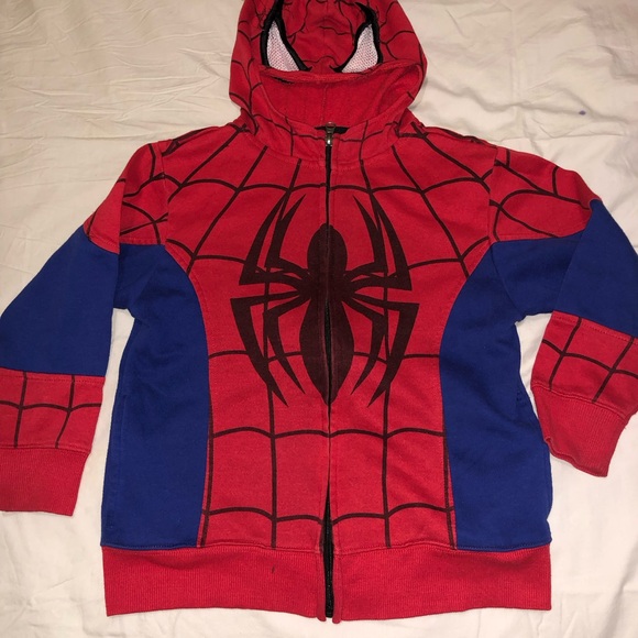 Jackets & Coats | Red And Blue Spider Jacket With Hoodie | Poshmark